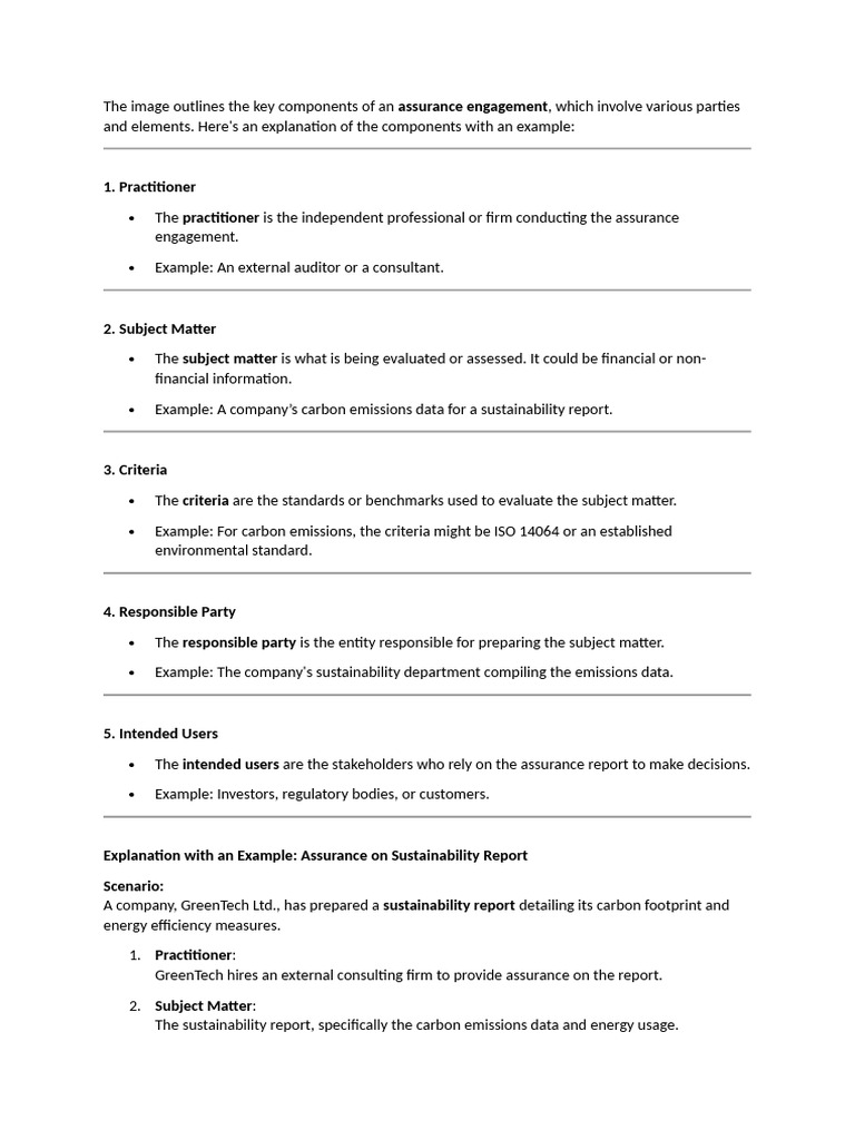 Assurance Engagement | PDF