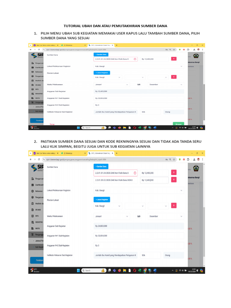 Tutorial Ubah Dan Atau Pemutakhiran Sumber Dana | PDF