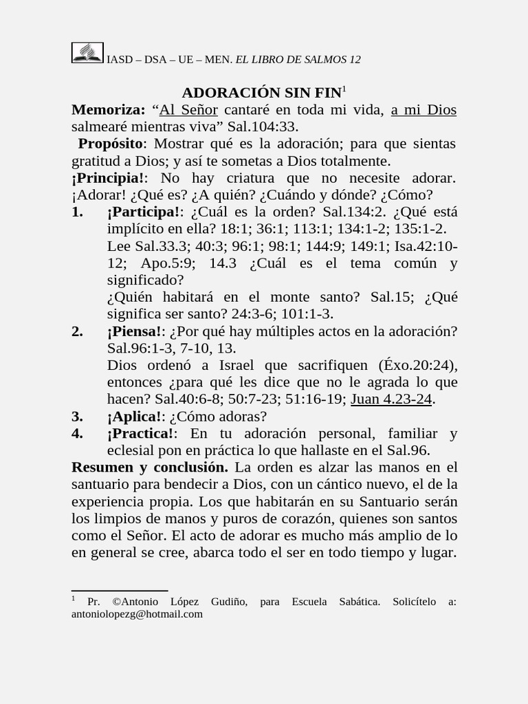 12. Adoración sin fin | PDF