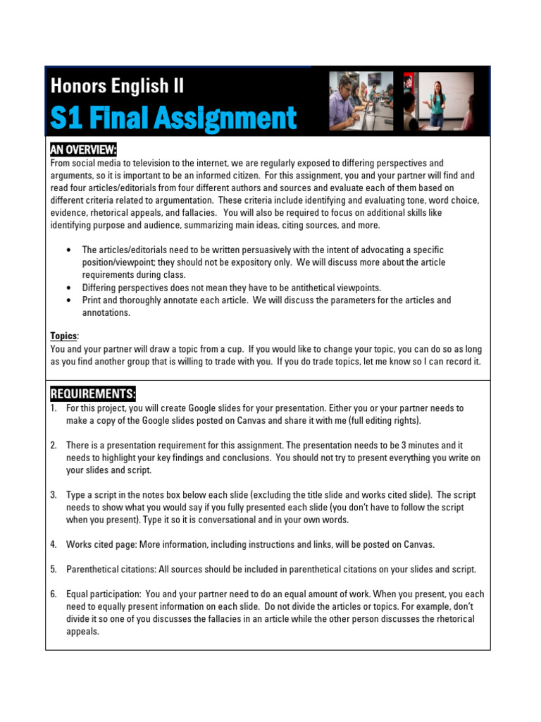 H2 Final Assignment & Presentation 2024 | PDF | Citation | Fallacy