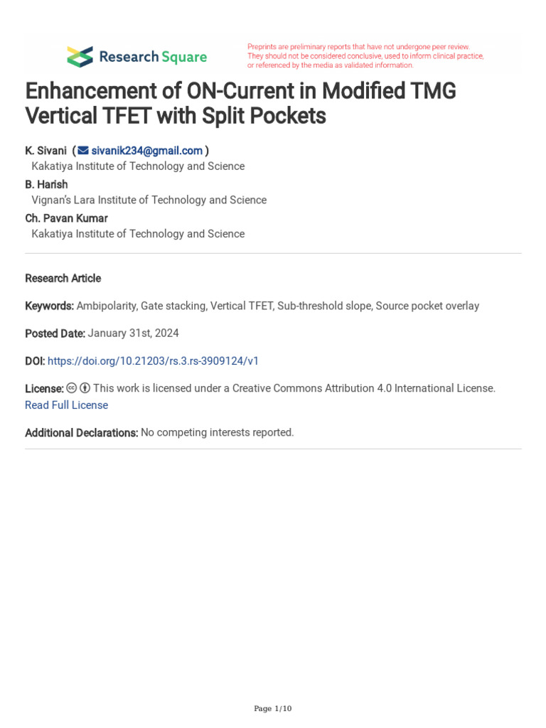 Enhancement of ON-Current in Modi Ed TMG Vertical TFET With Split ...