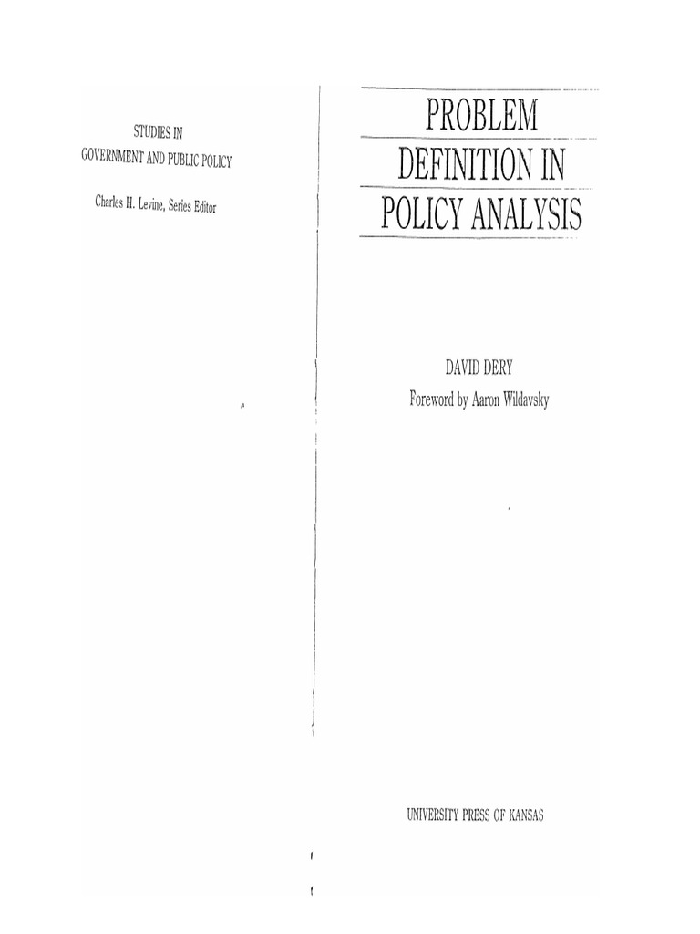 Dery David. Definición de problemas en política pública | PDF