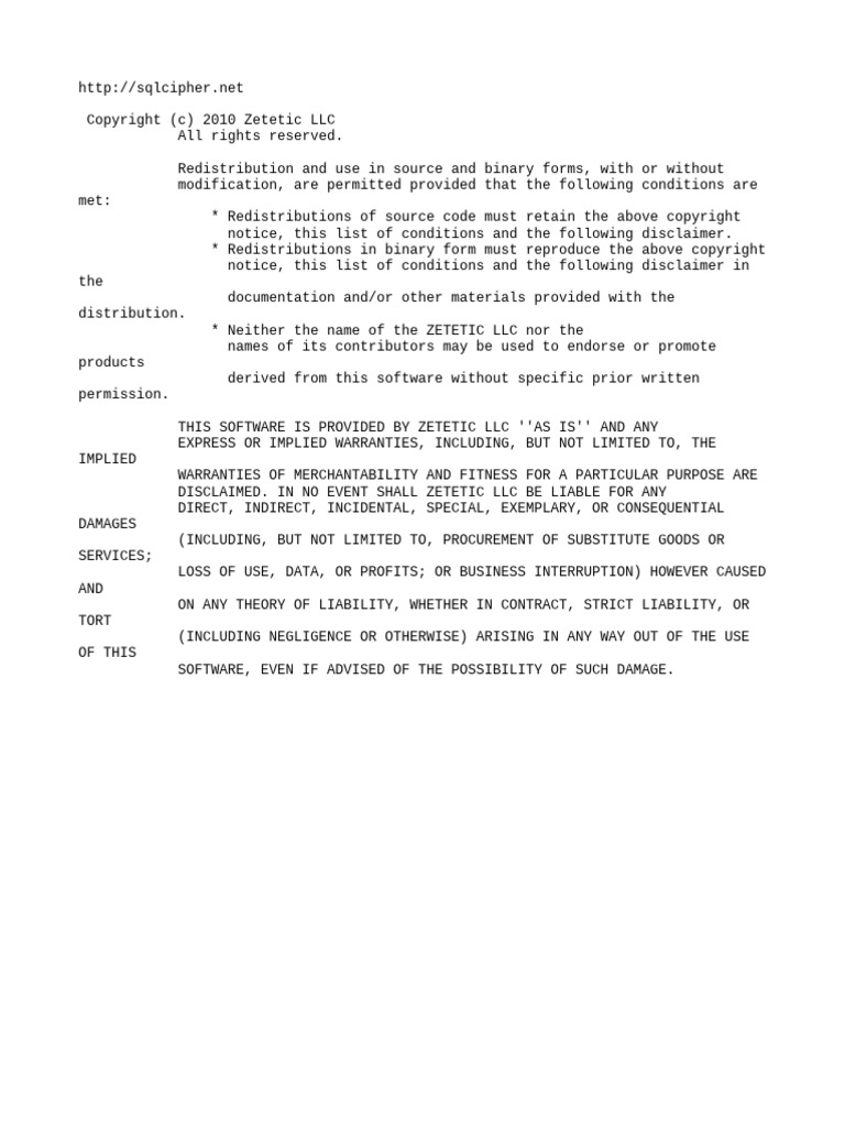 Sqlcipher License | PDF