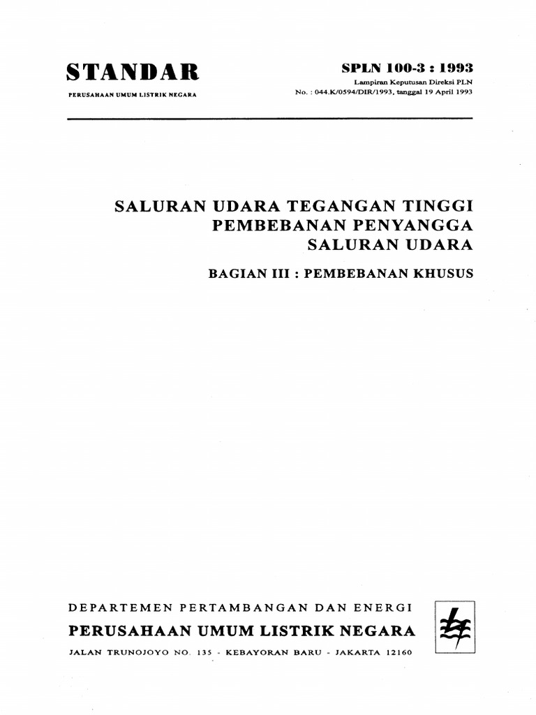 SPLN 100-3 1993 | PDF