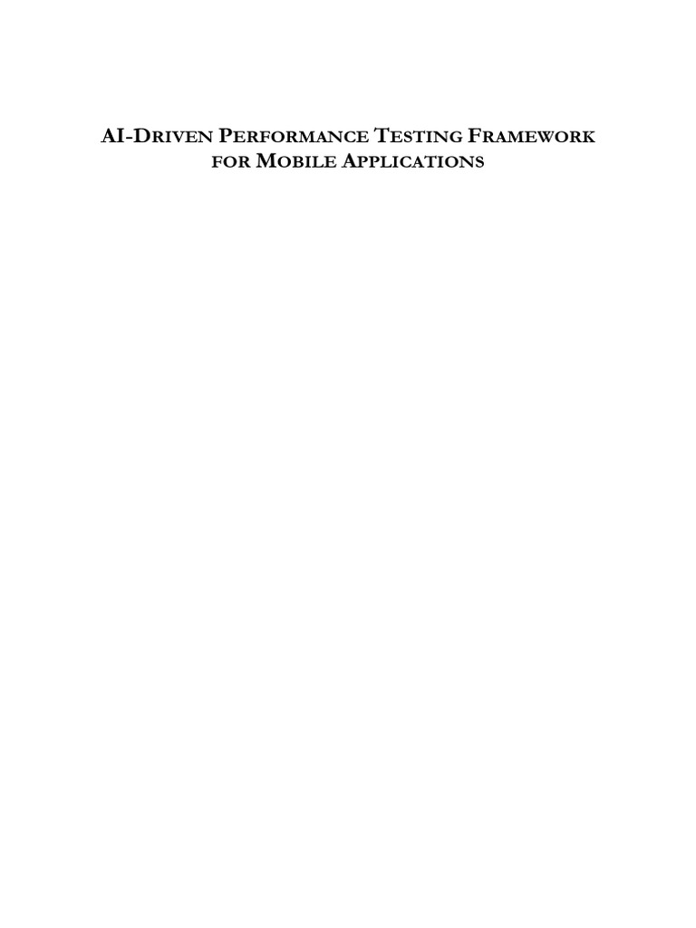 AI-driven Performance Testing Framework For Mobile Applications | PDF ...