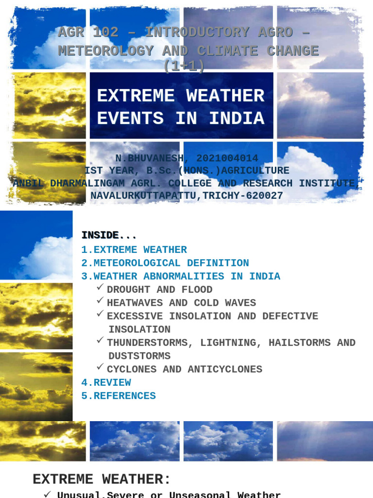 AGR 102 - Weather Extremes of India | PDF | Extreme Weather | Cyclone