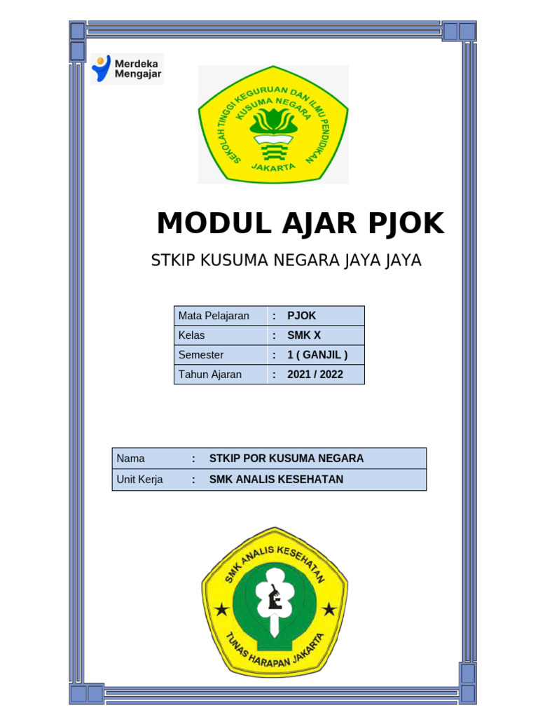 Modul Ajar PJOK SMK Kelas X | PDF