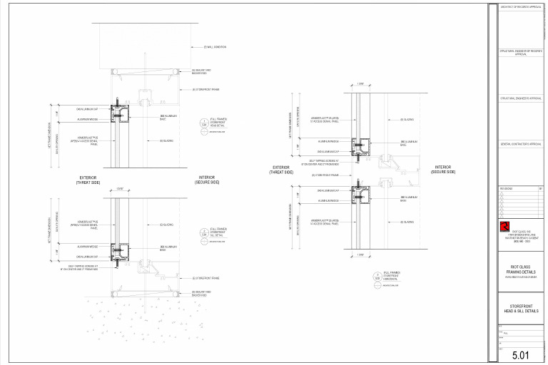 Riot Glass Framing Details - 5 01 - Storefront Head and Sill Details | PDF