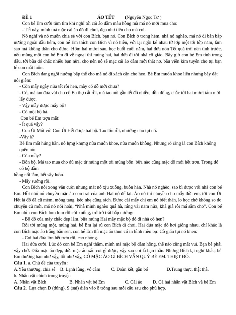 ĐỀ 1 CK1 nv7 | PDF