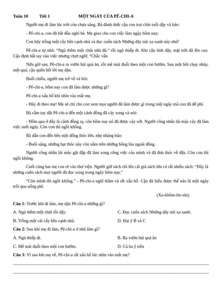 LT tv 5 tuần 10 - 15 | PDF