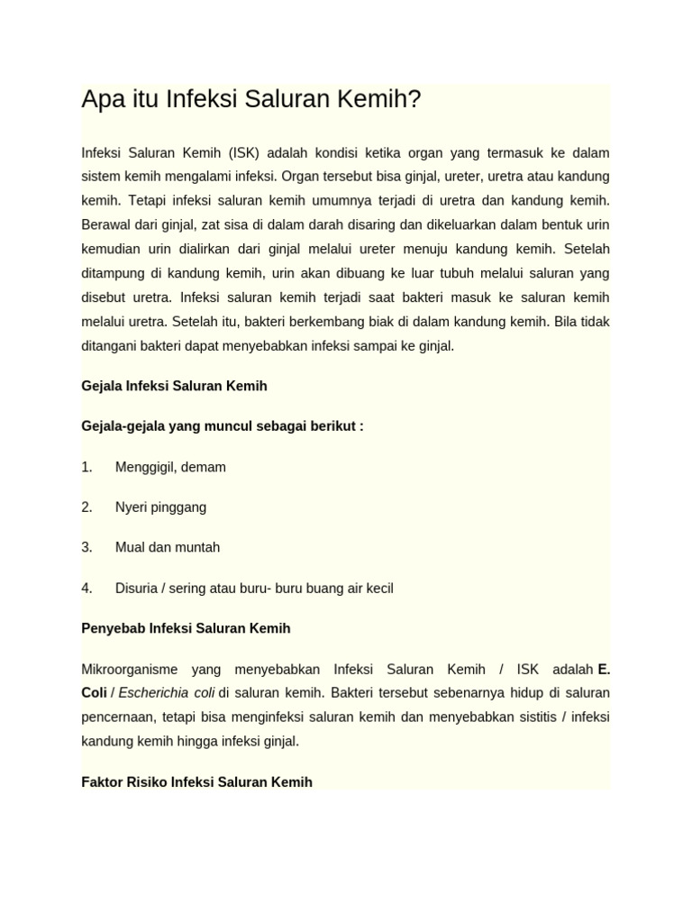 Panduan Lengkap Infeksi Saluran Kemih | PDF