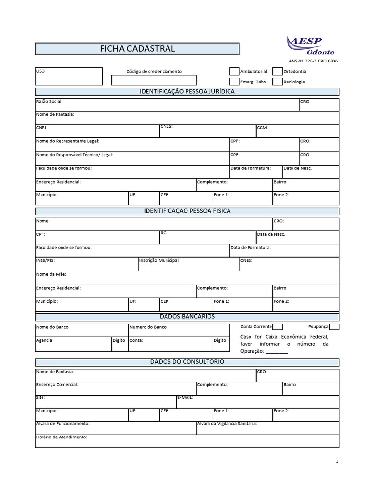 2023 Ficha Cadastral Editavel (003) | PDF | Brasil