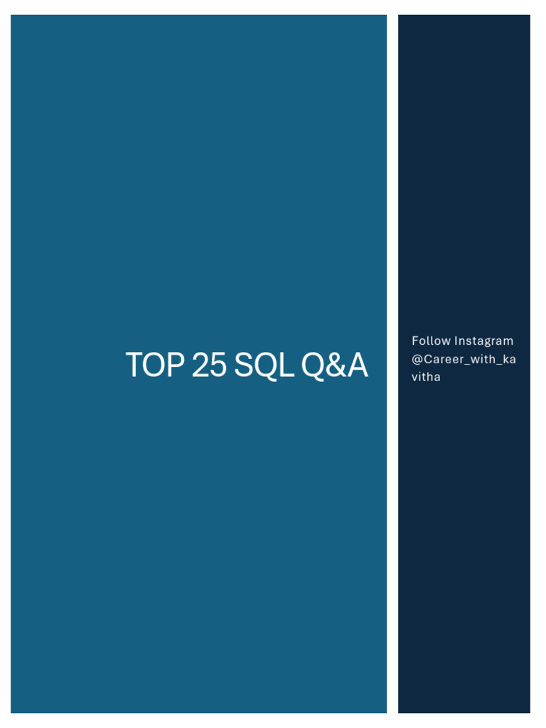 Top 25 SQL Q&A | PDF