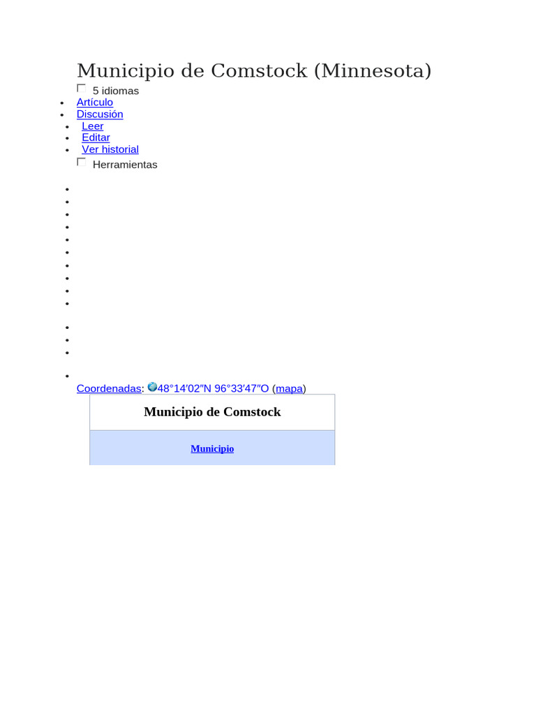 Municipio de Comstock | PDF