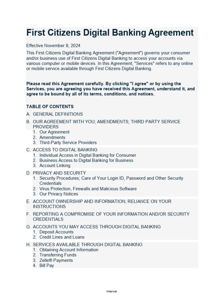 digital-banking-agreement-advance-notice | PDF | Cheque | Malware
