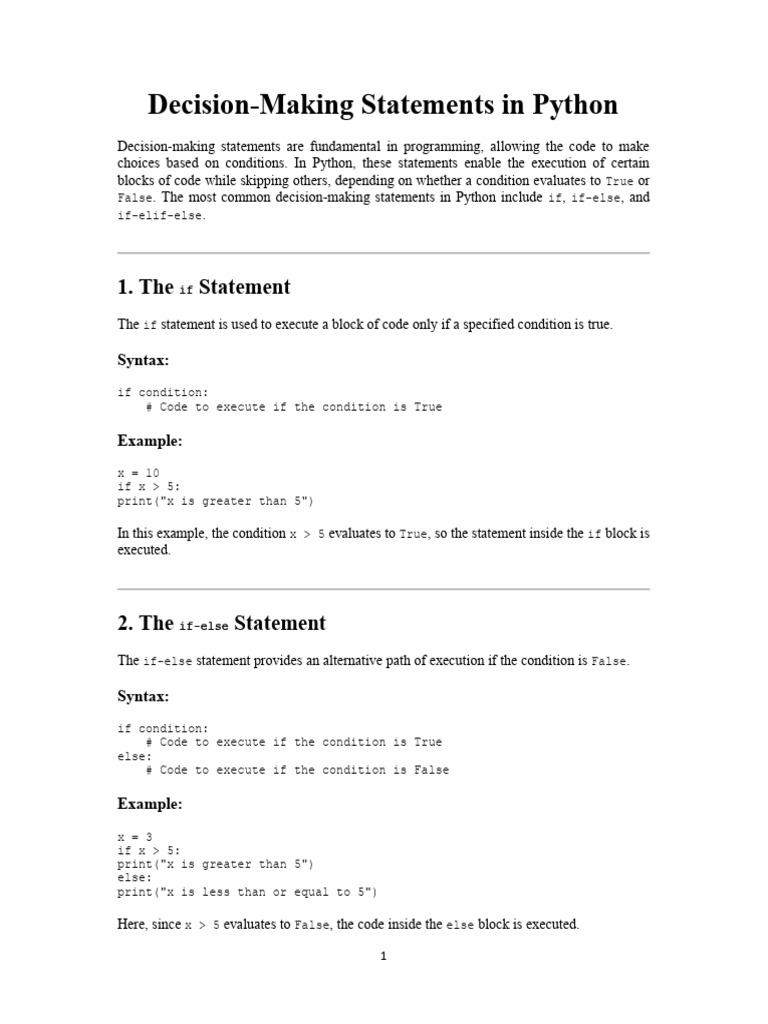 Lecture 4 A Handouts Decision Making | PDF | Computer Programming | Software Engineering