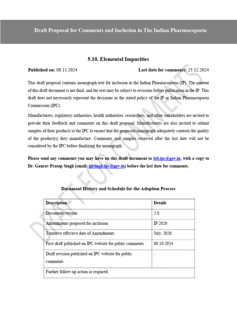 5.10. Elemental Impurities Ver. 2 08.11.2024 | PDF | Detection Limit ...
