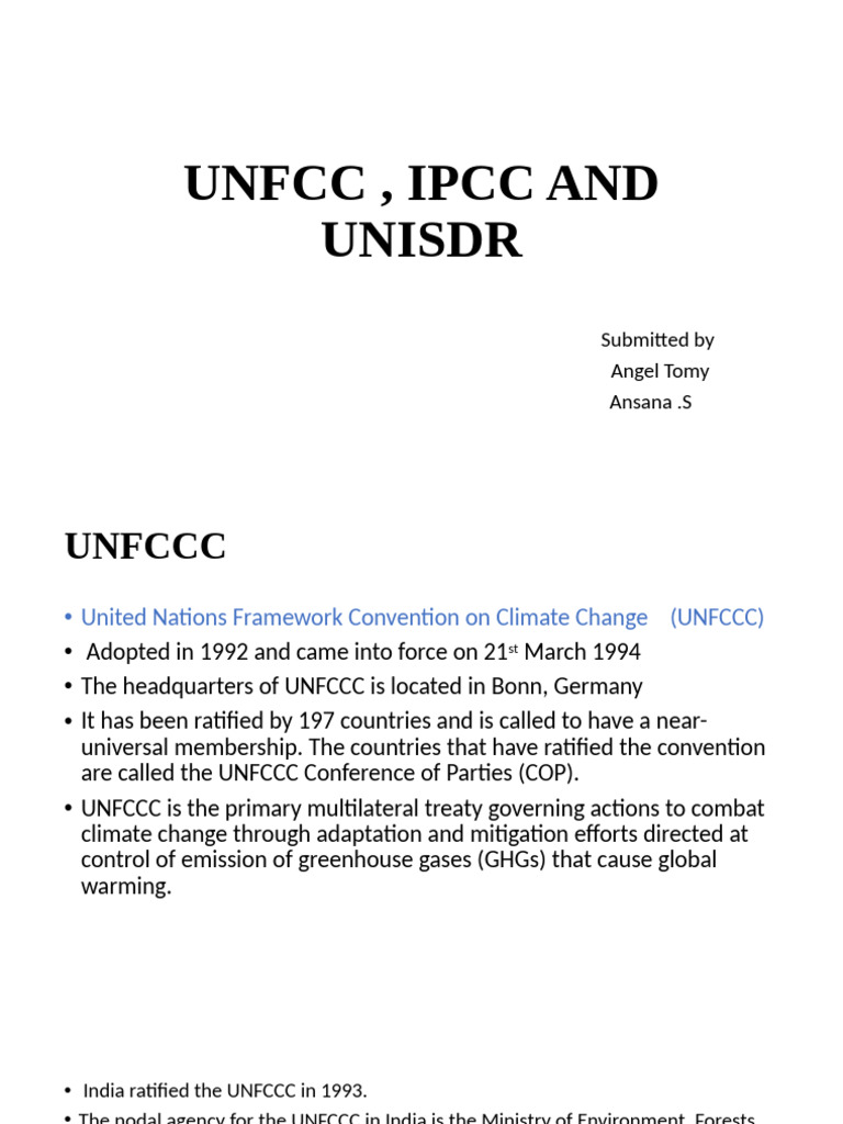 UNFCCC and IPCC Overview on Climate Change | PDF | United Nations ...