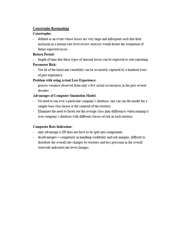 Catastrophe Ratemaking | PDF