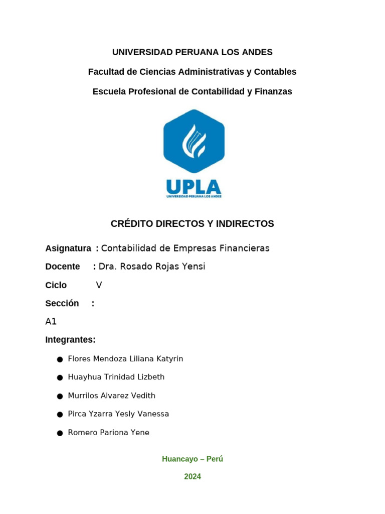 Credito Directo y Inrecto | PDF | Bancos | Sistema financiero