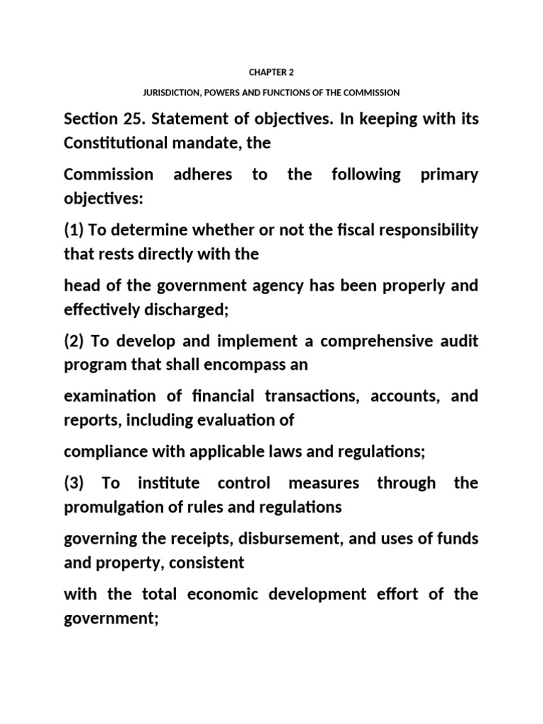 Powers and Functions of Coa - Chapter 2 | PDF | Audit | Justice