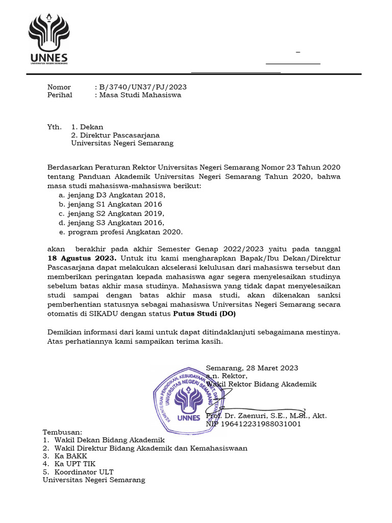 Masa Studi Mahasiswa | PDF