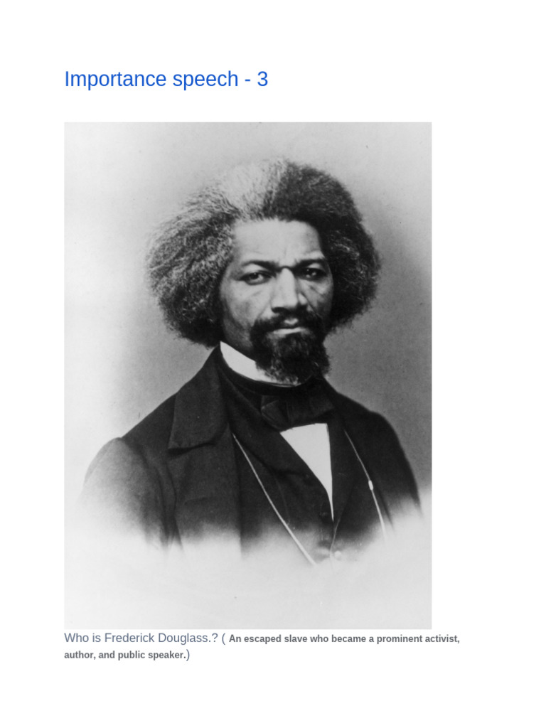 Frederick Douglass: Abolitionist Orator | PDF | Frederick Douglass ...