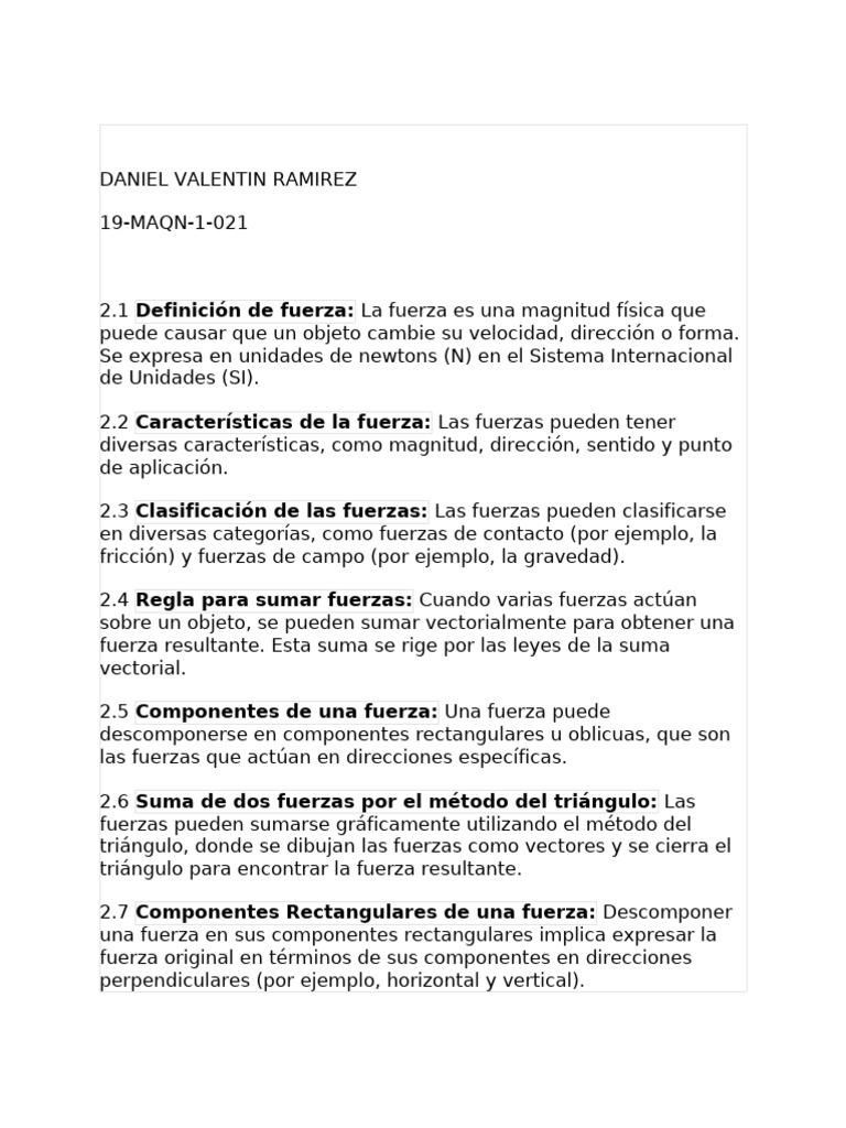 Daniel Valentin Ramirez 19-Maqn-1-021. | PDF | Vector Euclidiano | Fuerza