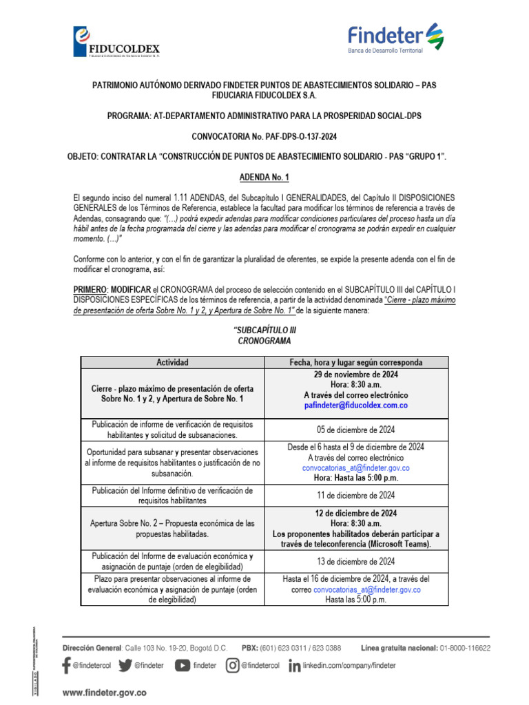 ADENDA No. 1 PAF-DPS-O-137-2024 VF | PDF