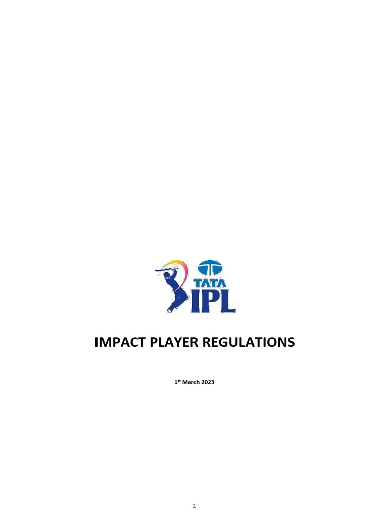 IPL 2023 Impact Player Regulations | PDF | Cricket | Team Sports