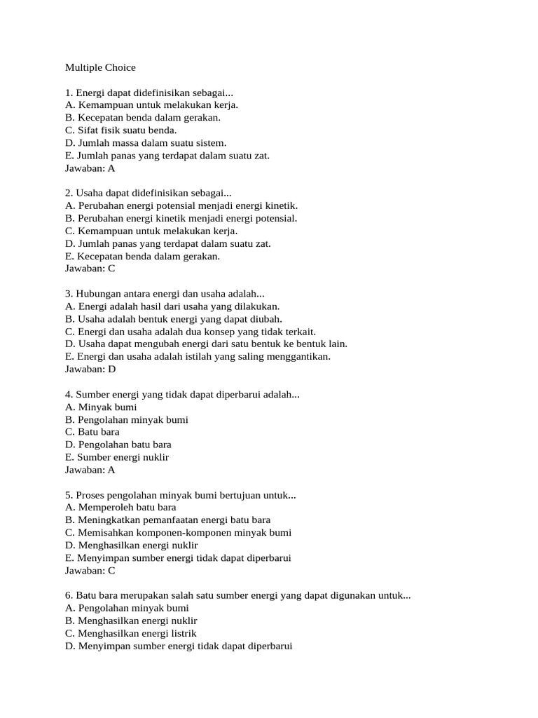 L01 C. Energi Dan Perubahannya | PDF