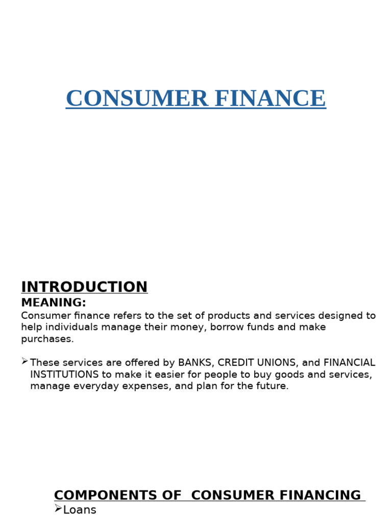 Understanding Consumer Finance Basics | PDF | Loans | Credit Card