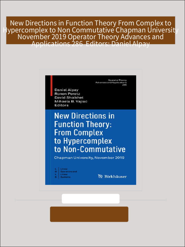 Download Full New Directions in Function Theory From Complex to ... Download Full New Directions in Function Theory From Complex to ...