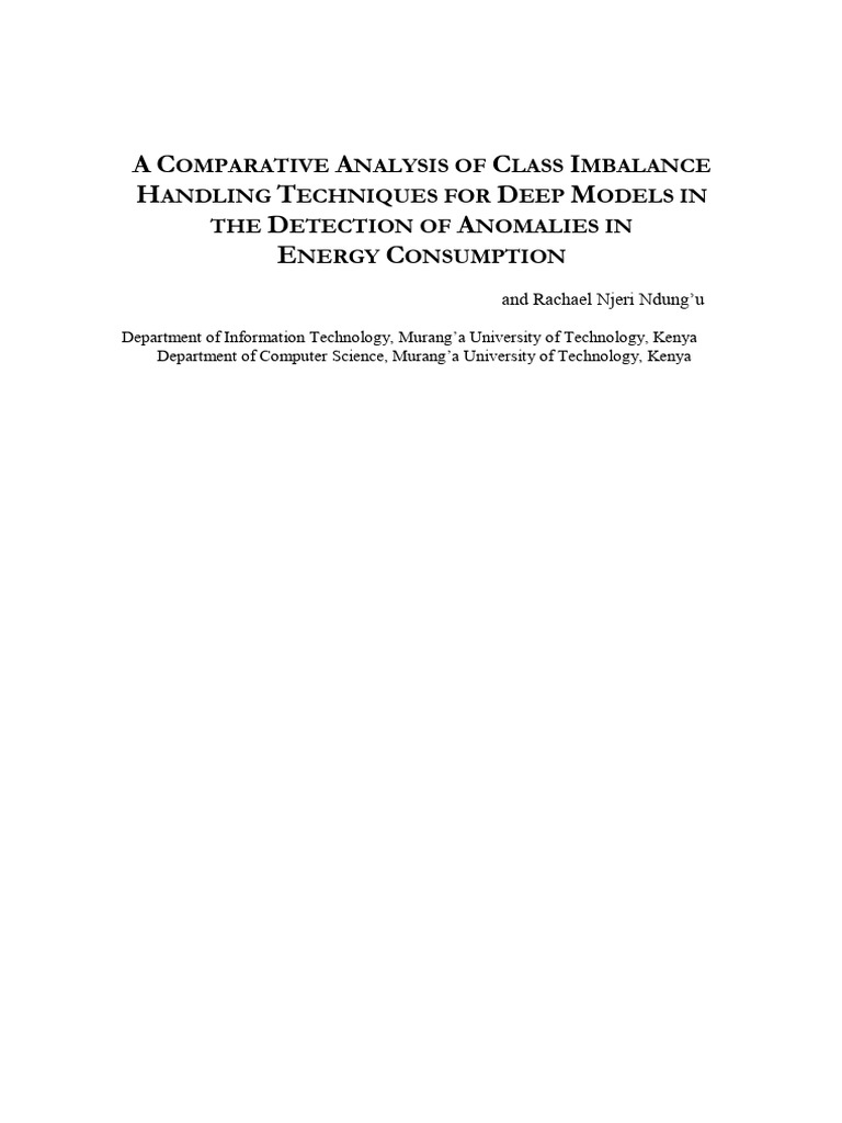 A Comparative Analysis of Class Imbalance Handling Techniques For Deep ...