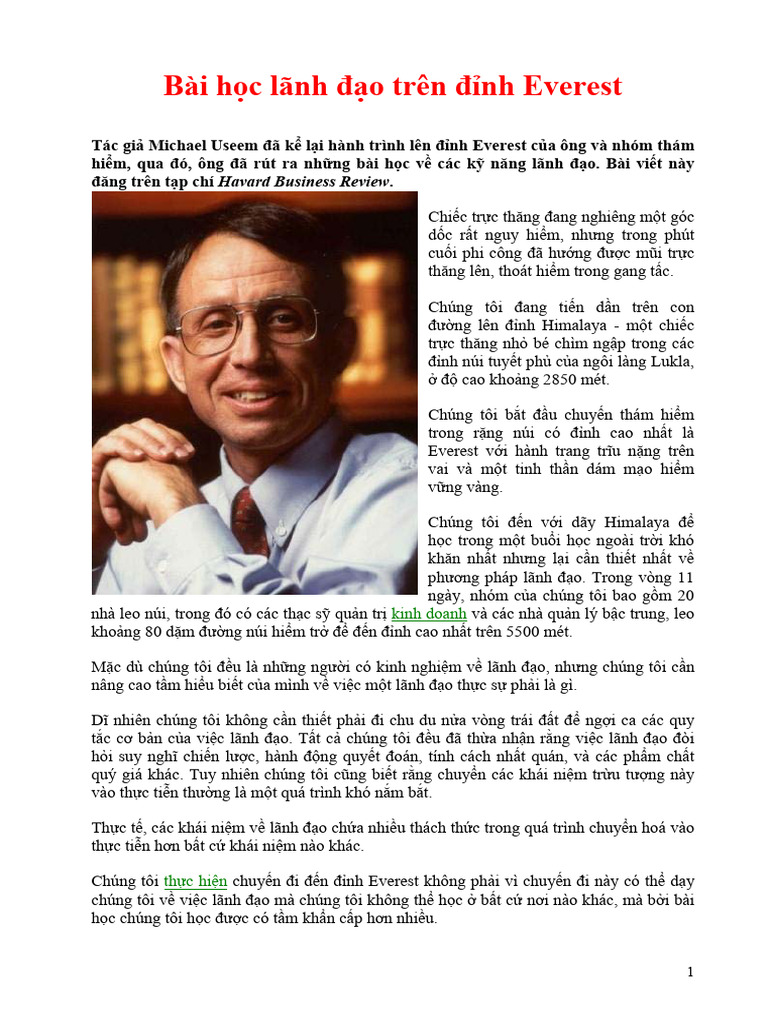 Bài học lãnh đạo trên đỉnh Everest | PDF