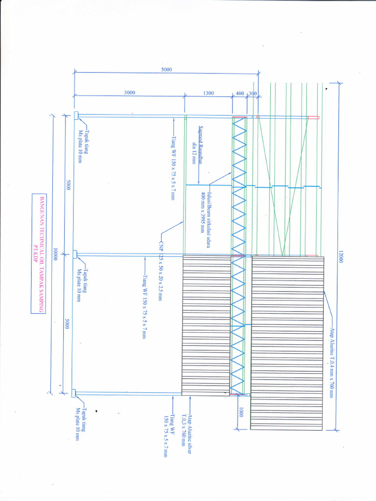 Bangunan Technical Oil Tampak Samping PT. KDP | PDF