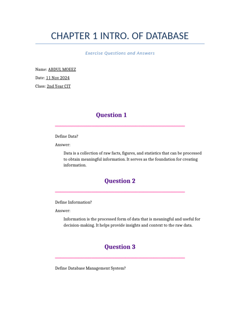 Database Basics: Q&A Guide | PDF | Databases | Software