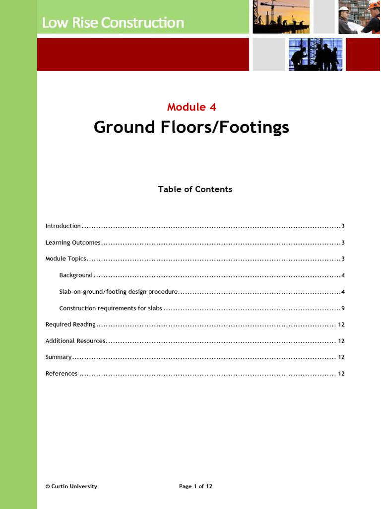 Ground floors: footings - doc | PDF | Concrete | Civil Engineering