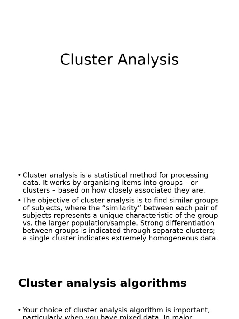 Cluster Analysis | PDF | Cluster Analysis | Applied Mathematics