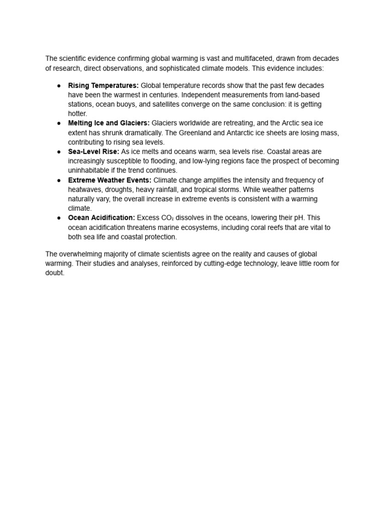 Evidence of Global Warming Explained | PDF