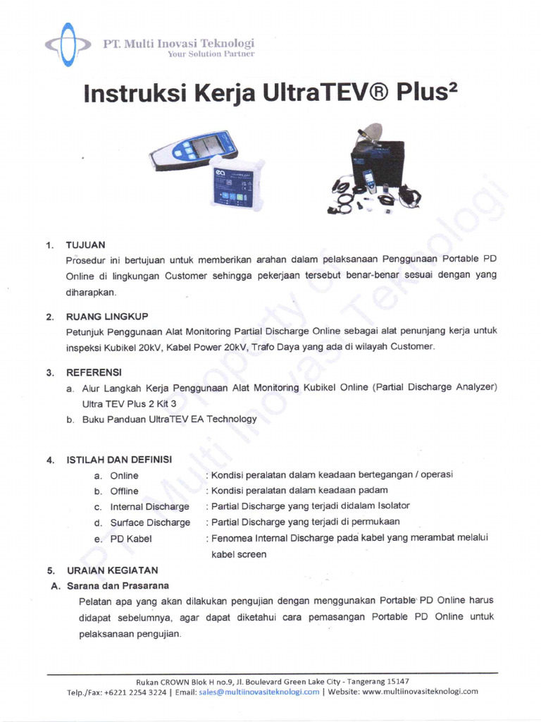 Instruksi Kerja Ultra TEV Plus 2 | PDF