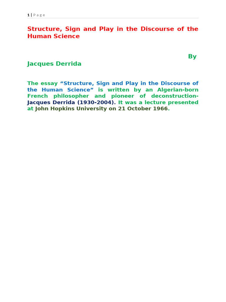 Structure Sign and Paly | PDF