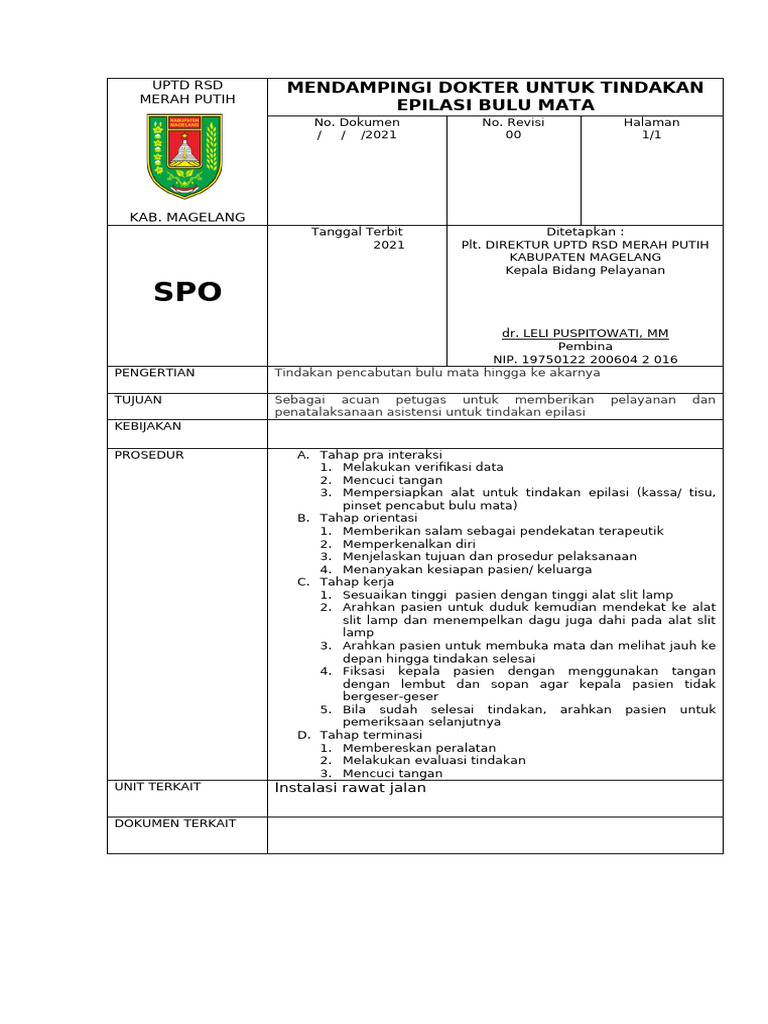 Sop Tindakan Epilasi | PDF