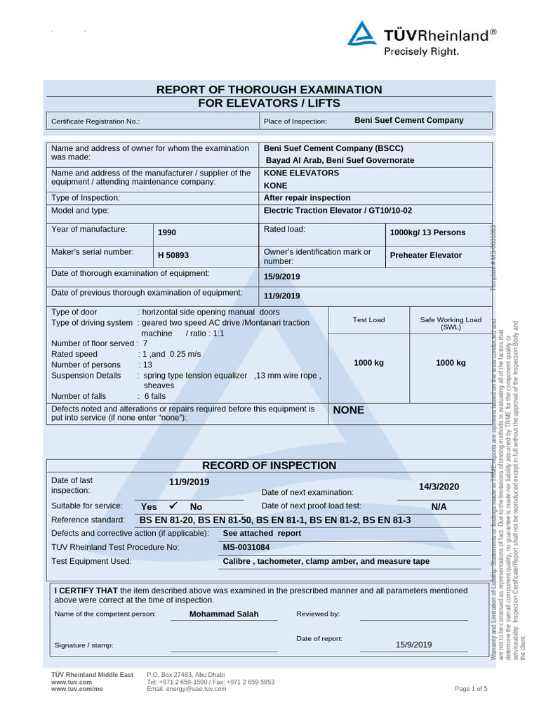 Titan Preheater Report01 | PDF | Elevator | Manufactured Goods