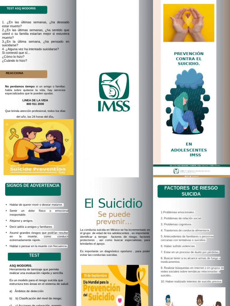 Imss Tríptico Pvs | PDF | Suicidio | Sicología