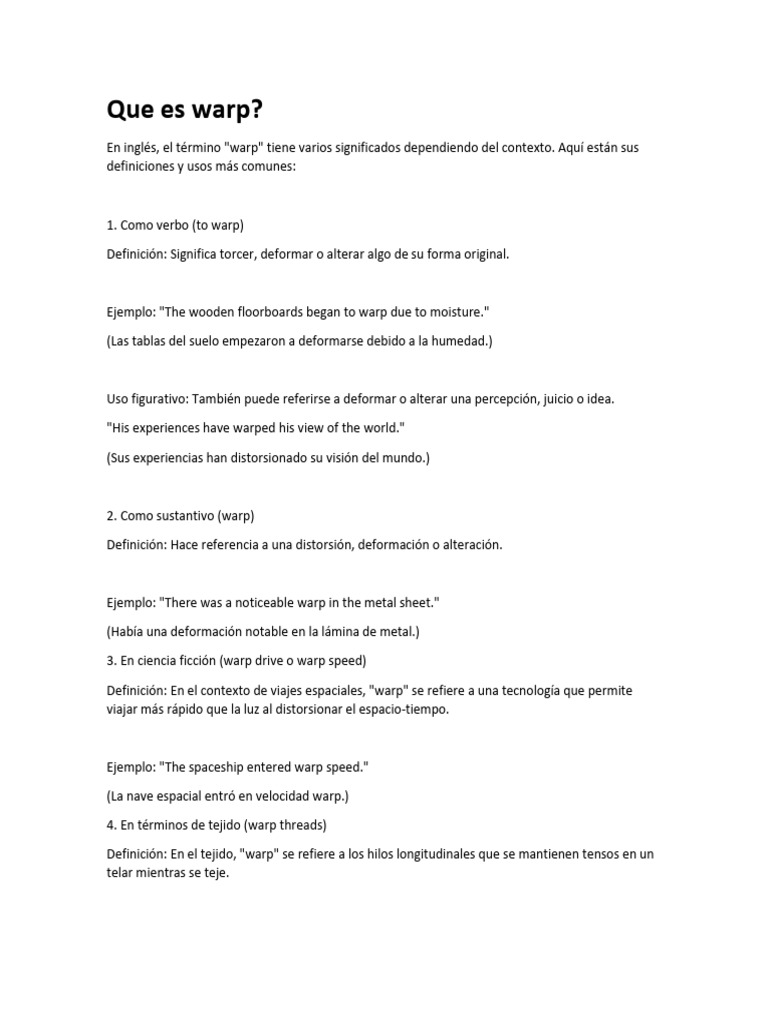Que Es Warp | PDF