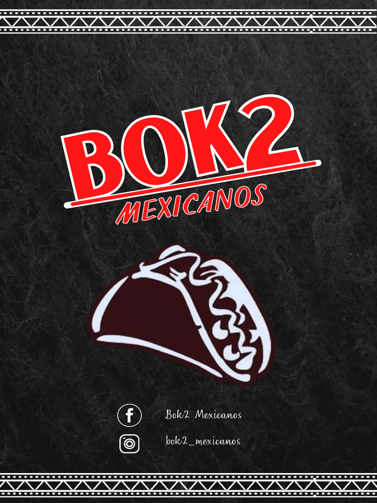 Menú Bok2: Tacos, Hamburguesas y Más | PDF | Pancho | Hamburguesas