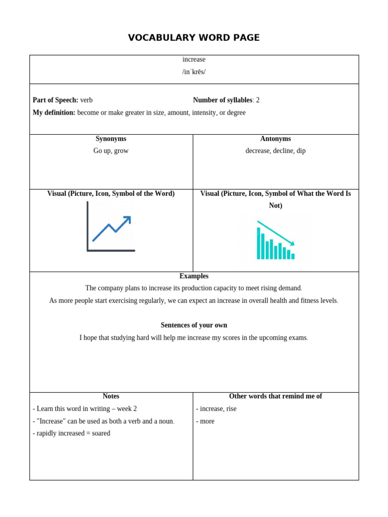 Vocabulary Word Definitions and Examples | PDF | Part Of Speech | Word