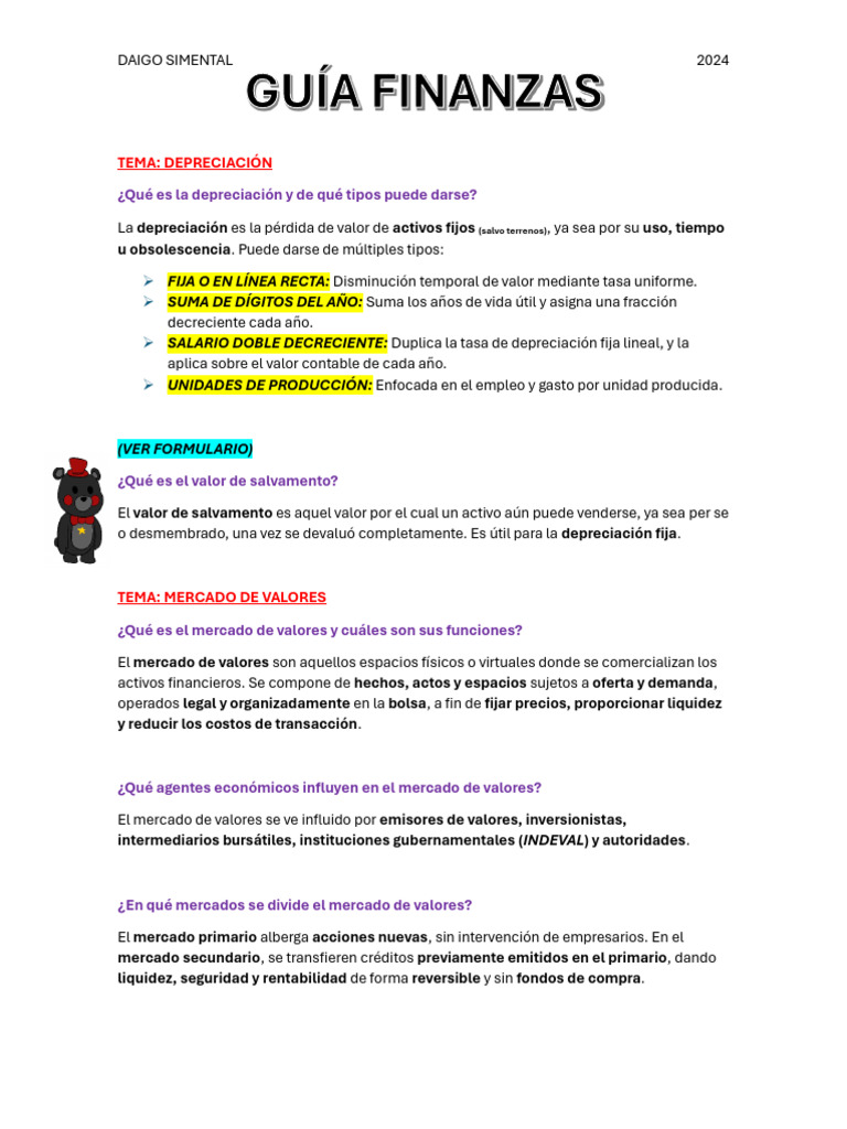 Guía Finanzas 3 | PDF | Compartir (Finanzas) | Opción (Finanzas)