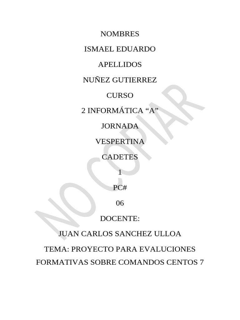 Investigacion Comandos Centos Andy MMM | PDF | Usuario (informática) | Red de computadoras